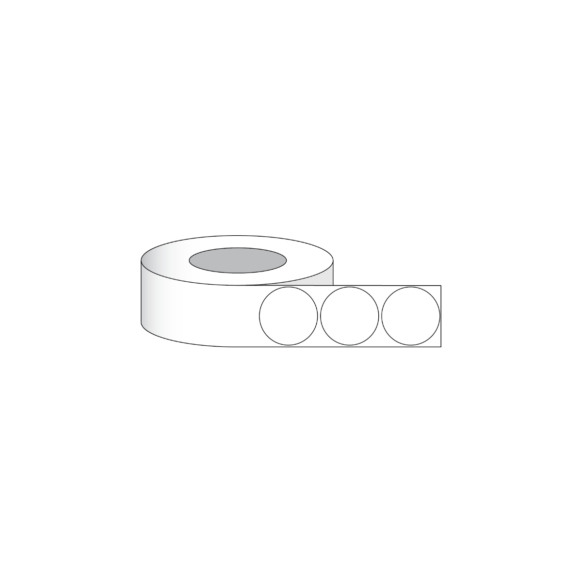 Etiketten Paper High Gloss (HG) 102 mm Rund mit Matrix Kern 76 mm